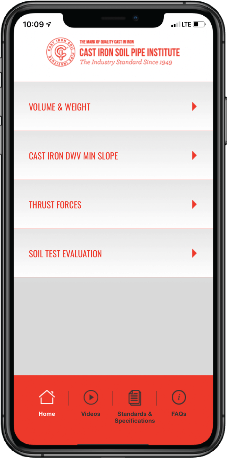 CISPI's IronPro App - Cast Iron Soil Pipe Institute